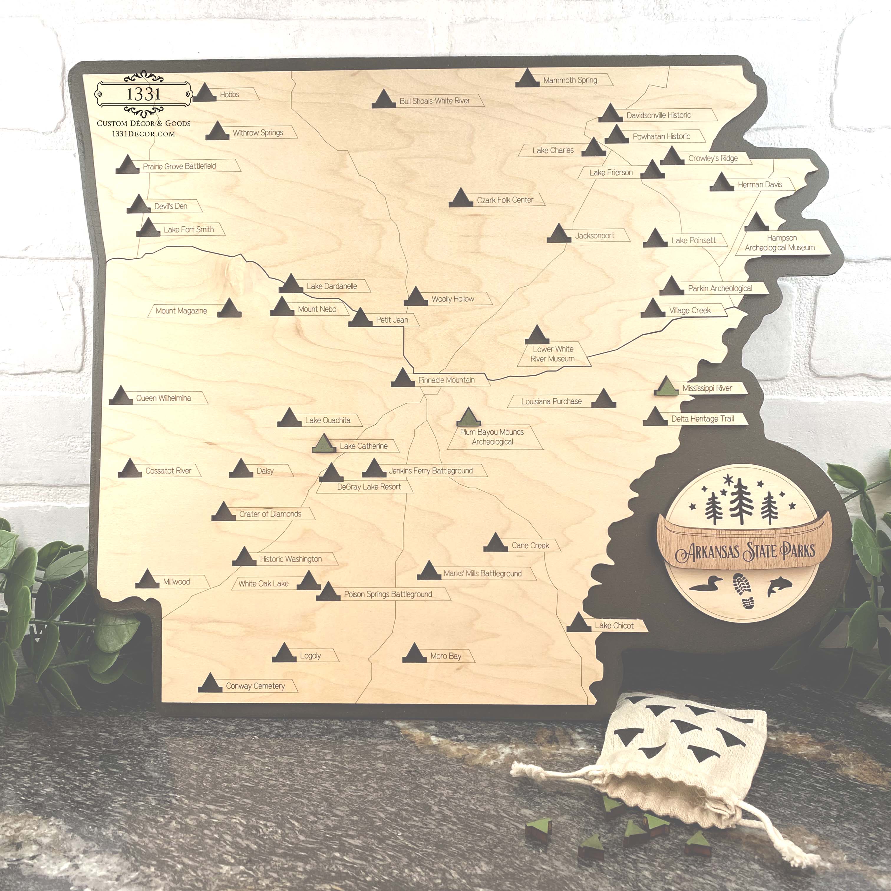 Arkansas State Parks Travel Map – 1331 Custom Decor & Goods