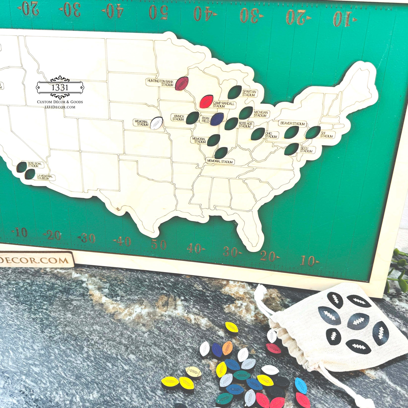 College Football Stadium Tour Map – 1331 Custom Decor & Goods