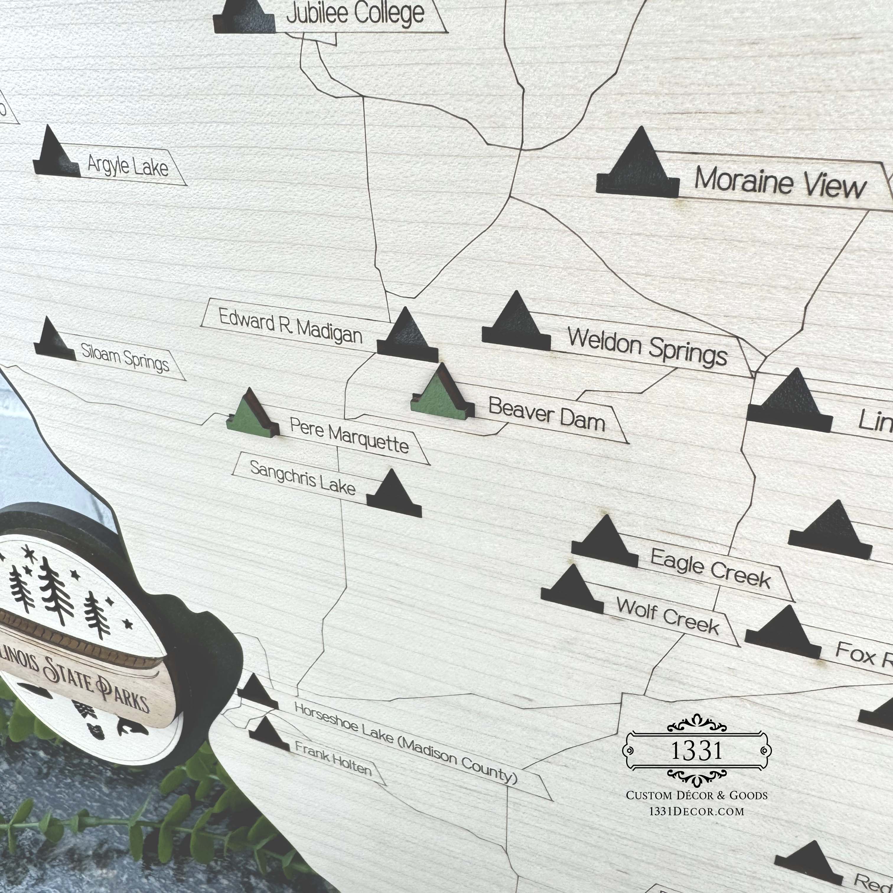 Illinois State Parks Travel Map – 1331 Custom Decor & Goods