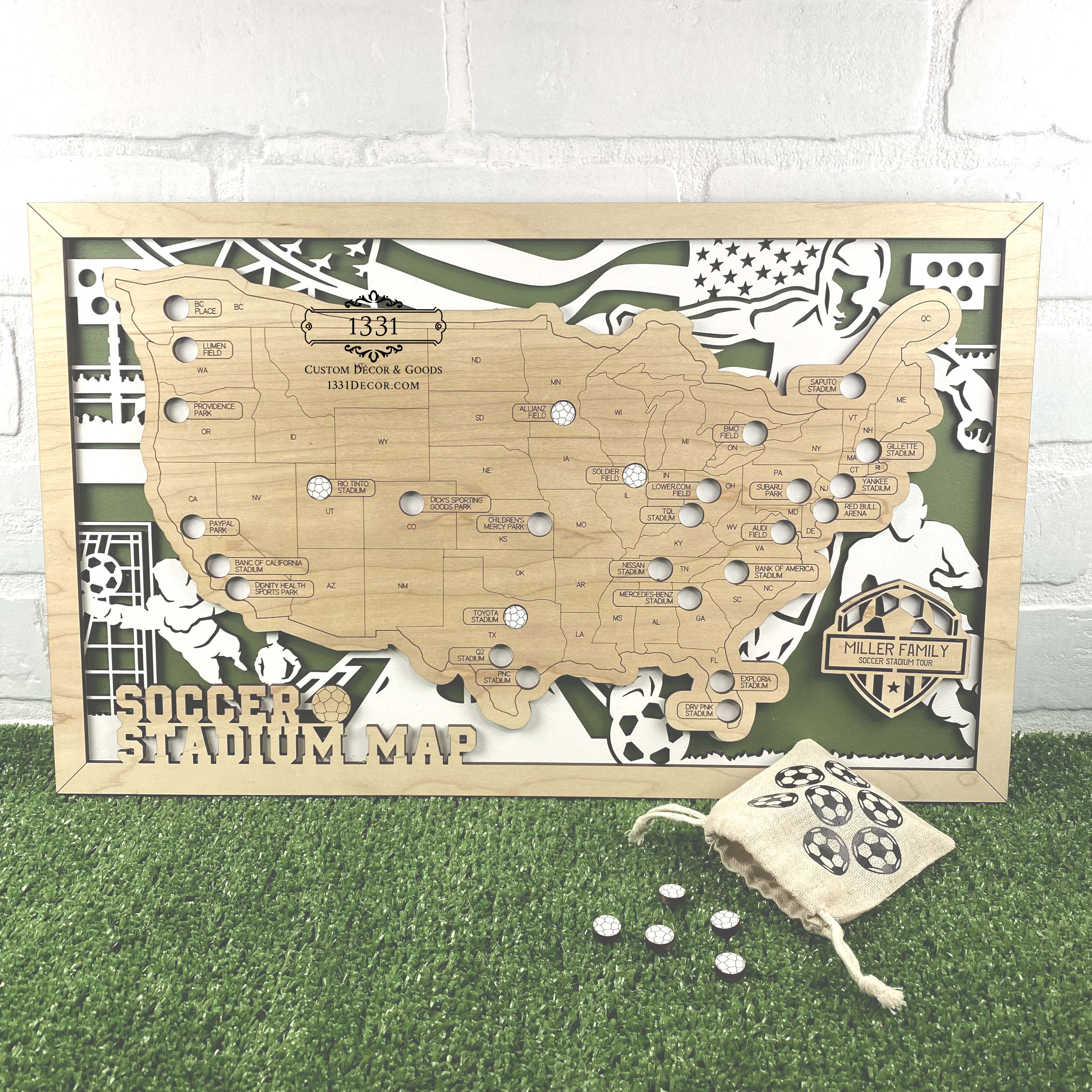 Soccer Stadium Travel Map – 1331 Custom Decor & Goods